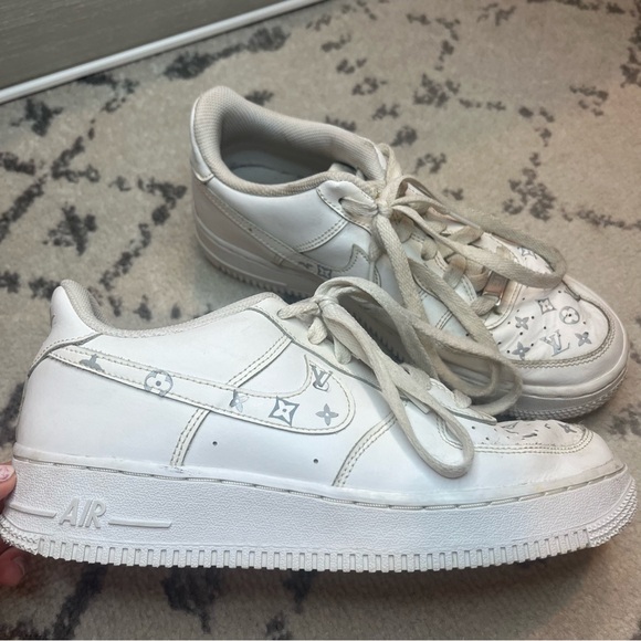 Nike | Shoes | Nike Af Custom Lv Louis Vuitton White Air Force One ...